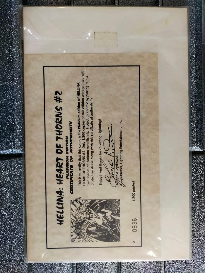Hellina Hearts of Thorn Black & White Edition #2 With Certificate of ...