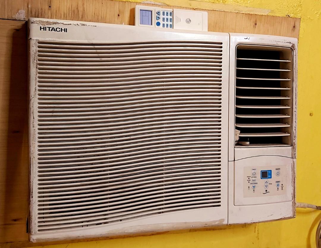 HITACHI WINDOW TYPE AIRCON (1.5 HP), TV & Home Appliances, Air ...