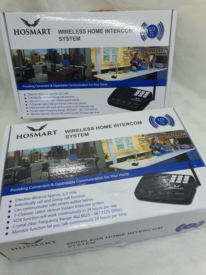 Hosmart Wirelss Hone Intercom 1/2 mile long range 7 channel security ...