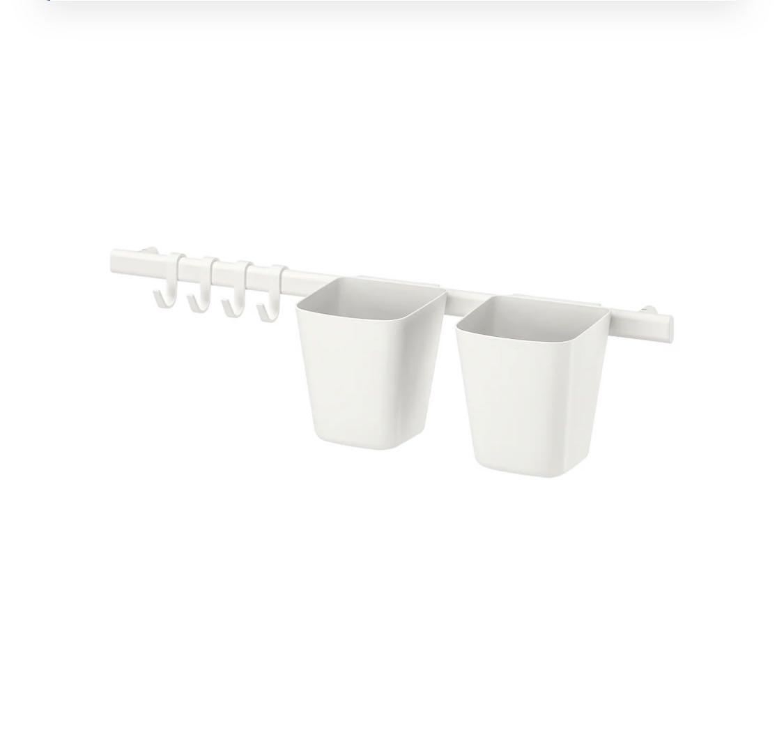 IKEA SUNNERSTA rail and 4 hooks, Furniture & Home Living, Bathroom ...