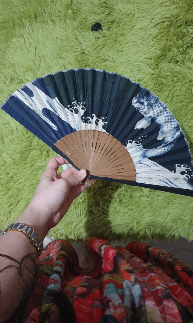 Japanese koi fish fan, Hobbies & Toys, Memorabilia & Collectibles ...
