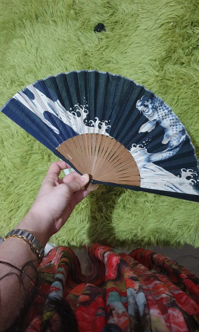 Japanese koi fish fan, Hobbies & Toys, Memorabilia & Collectibles ...