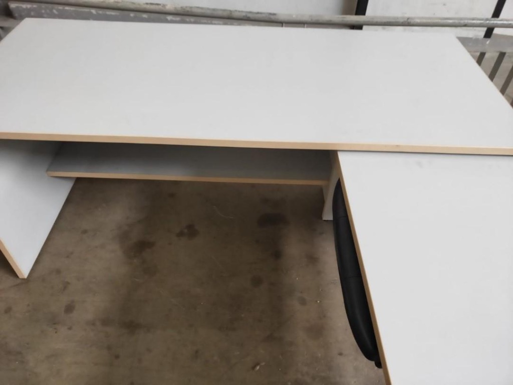 L-Shaped wooden white office table for sale @ $80 each, Furniture ...