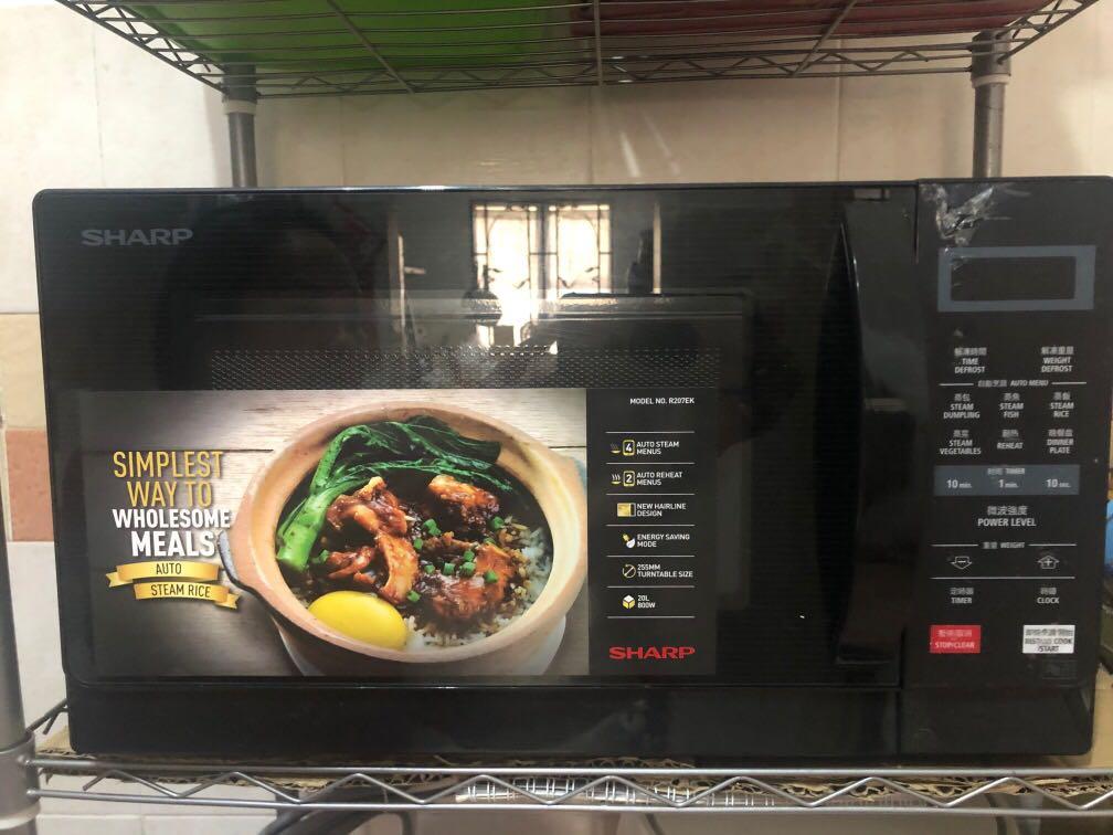 SHARP MICROWAVE OVEN 20L 800W R207EK, TV & Home Appliances, Kitchen ...
