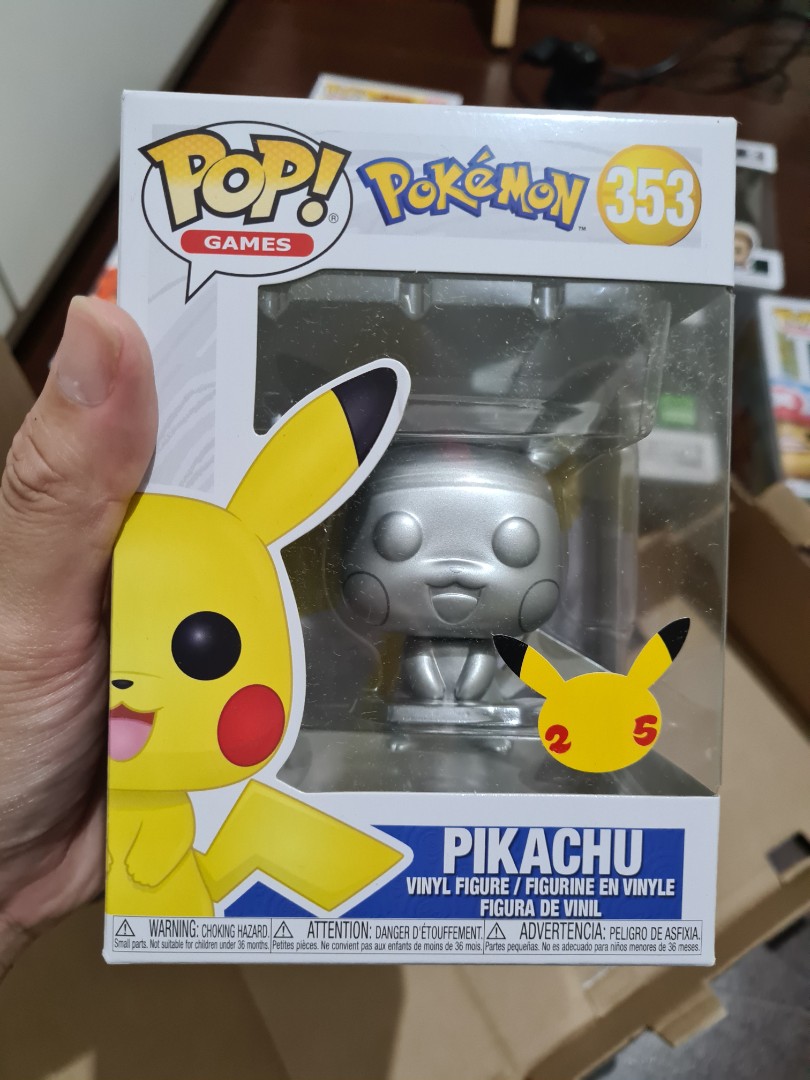 Silver Pikachu Funko Pop 25th Pokemon Anniversary Limited Edition Brand ...