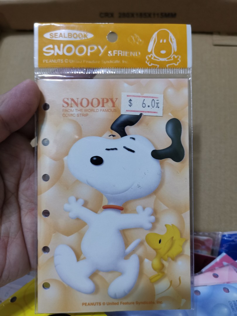 Snoopy Seal Book / Sticker Booklet for A7 Pocket Binder - Orange ...