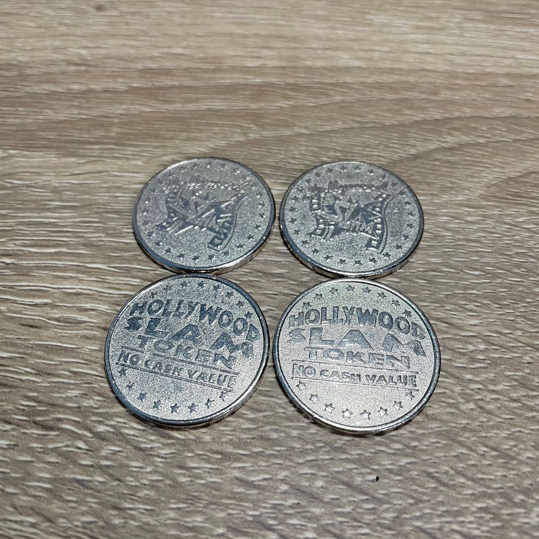 Vintage arcade tokens collectibles antique Hollywood slam no cash value ...