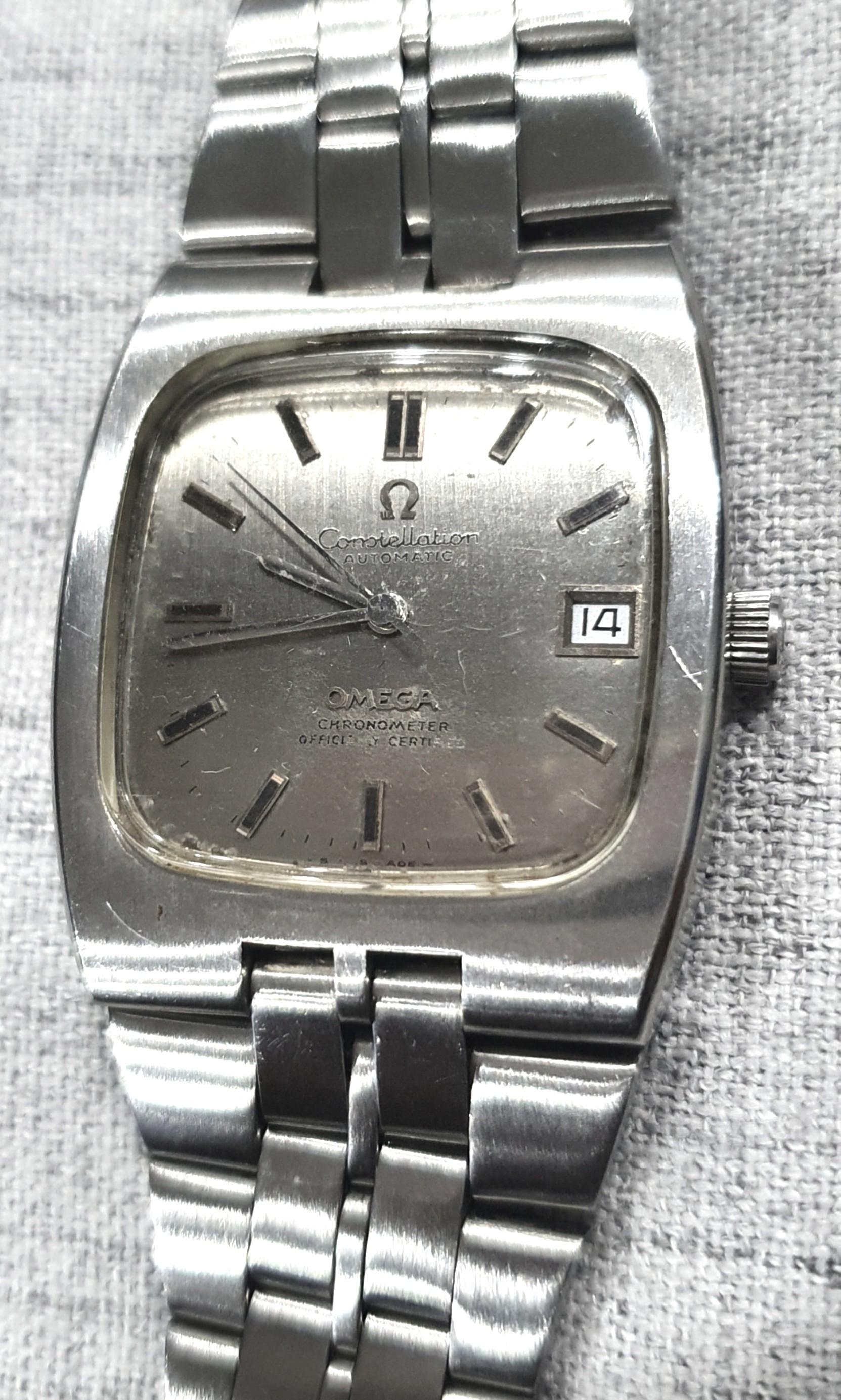 Vintage OMEGA Constellation Date, Wristwatch Silver cal.1001 bracelet ...
