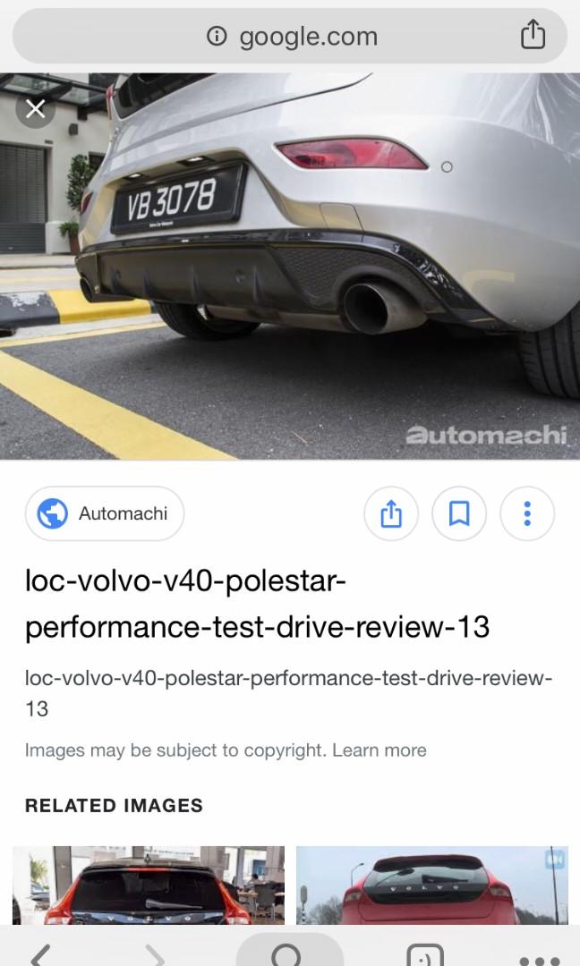 Volv V40 Rear Diffuser (Polestar style), Car Accessories, Accessories ...