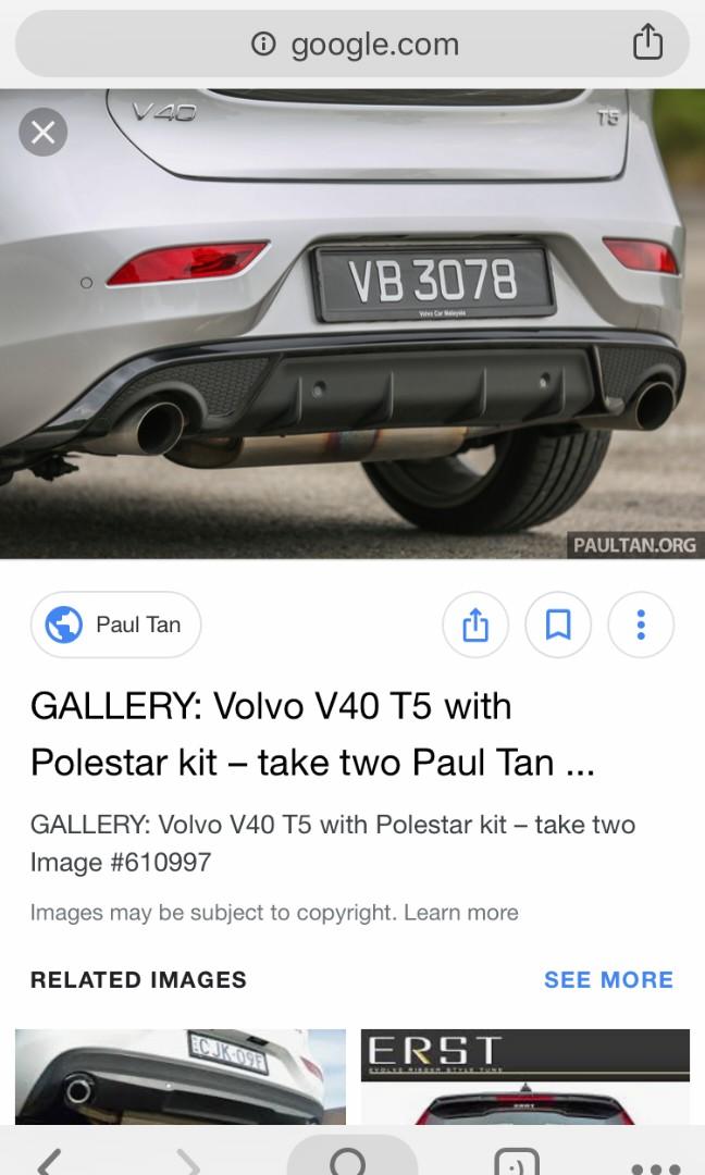 Volv V40 Rear Diffuser (Polestar style), Car Accessories, Accessories ...