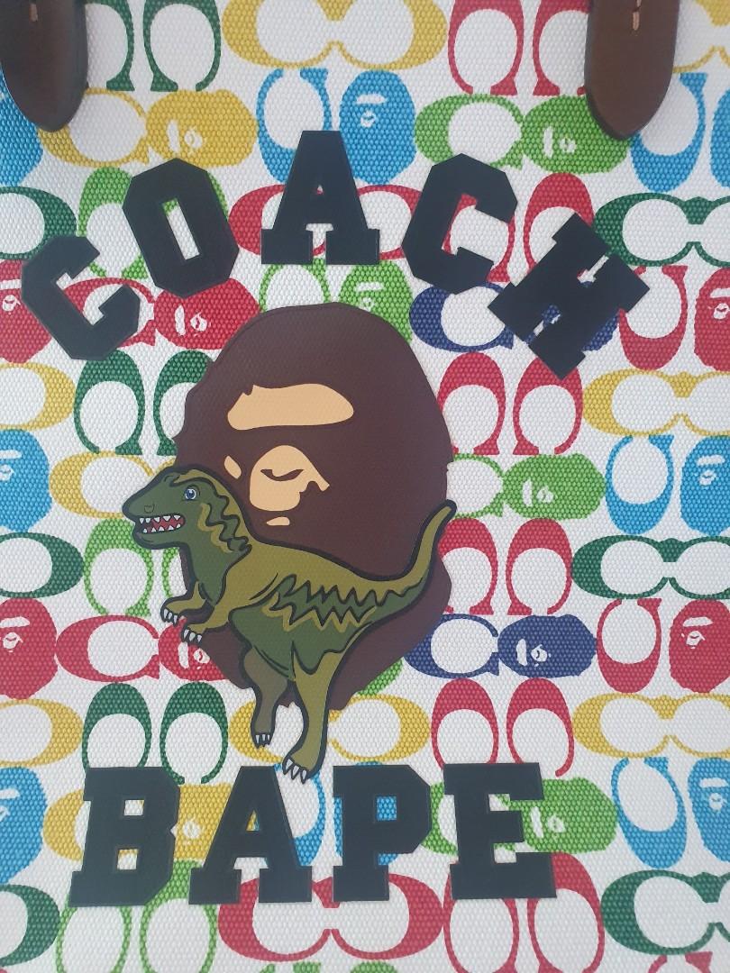 Super limited ed!!! Rare!!! Coach x BAPE bathing ape canvas / outing ...