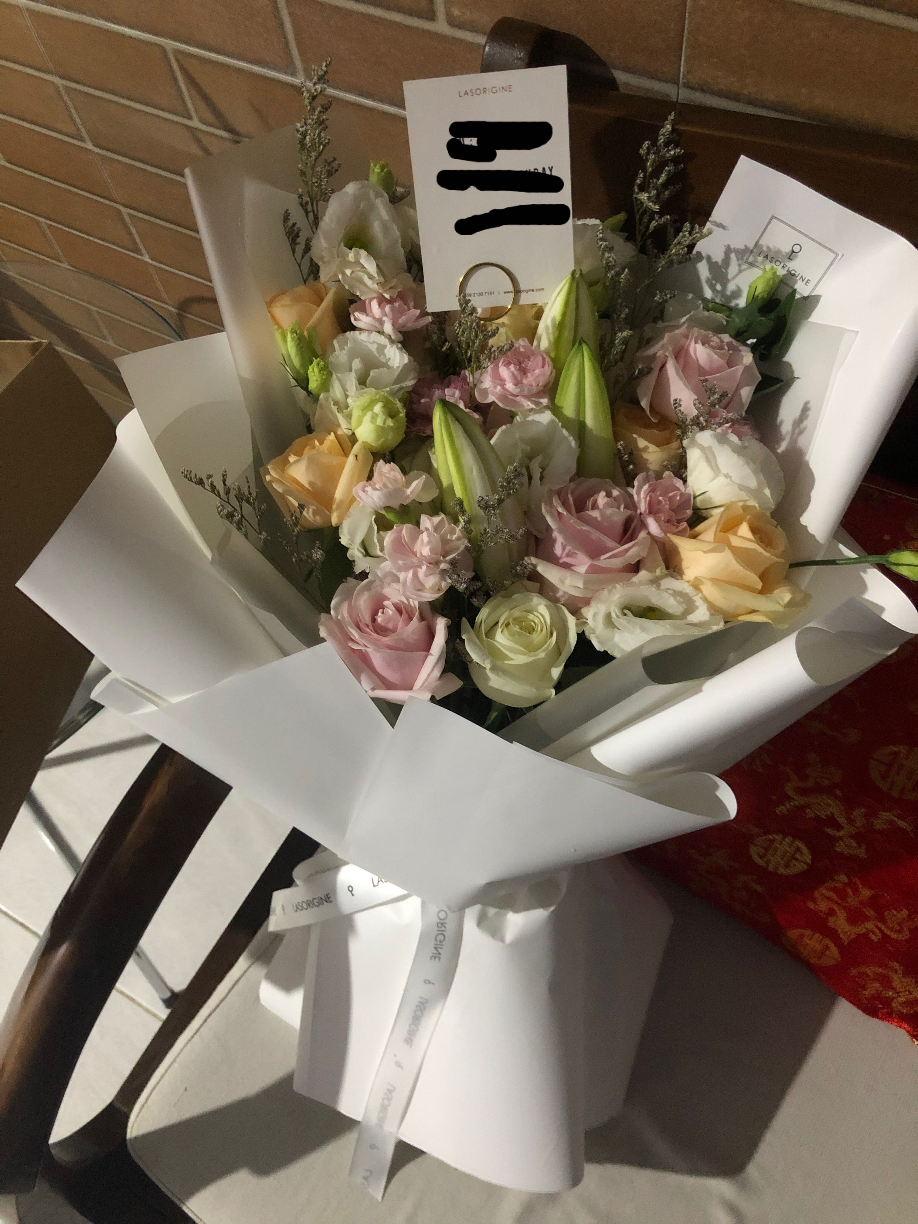 Flower Bouquet bunga asli sesuai foto tinggal tambah kartu ucapan ...