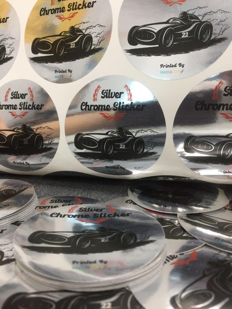 Silver Chrome Sticker/Label Printing - Wide Sticker Material Range ...
