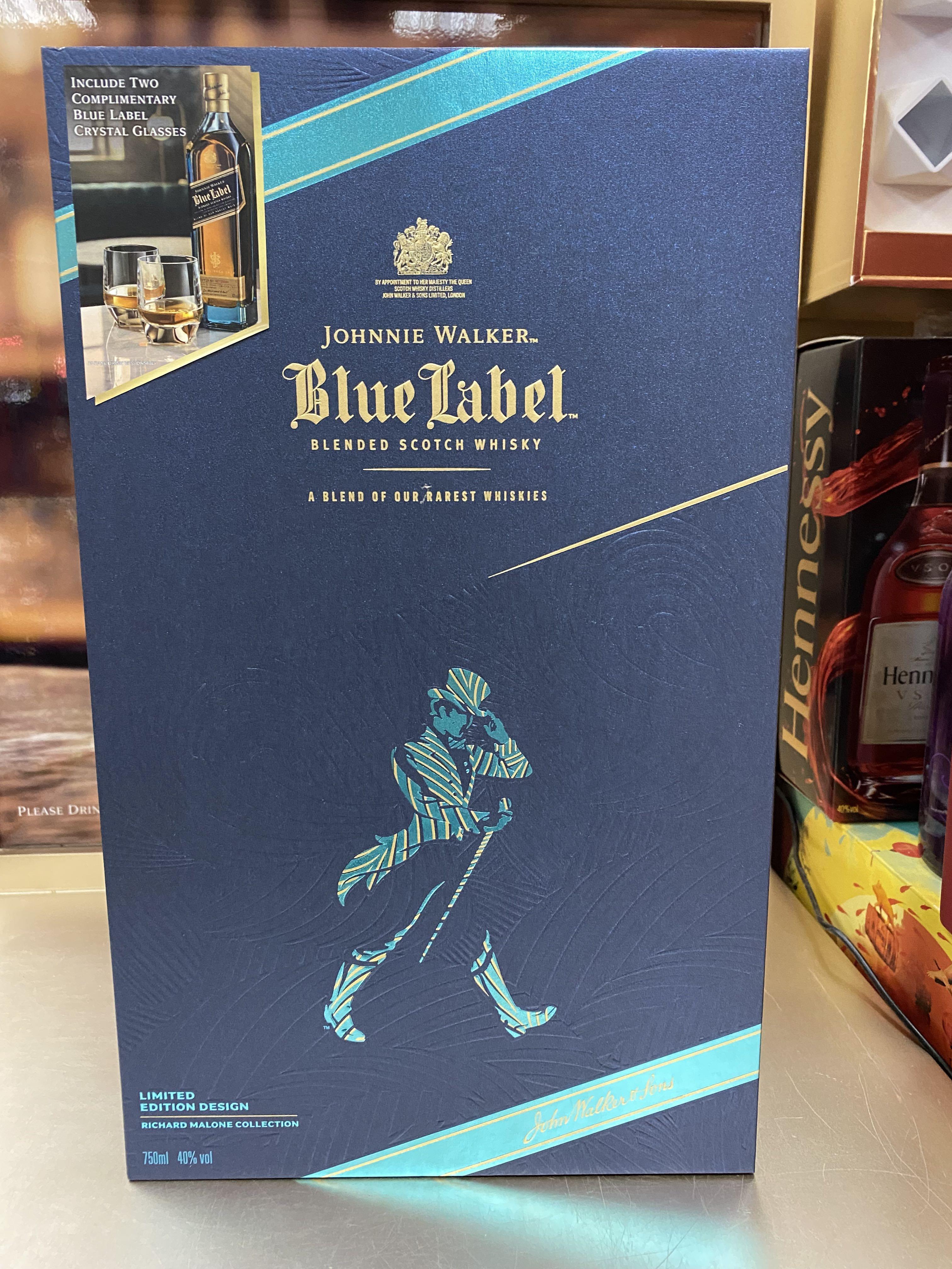 Johnnie Walker Blue Label Gift Set, 嘢食 & 嘢飲, 酒精飲料 - Carousell