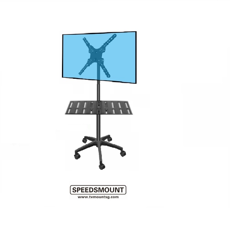 monitor keyboard stand mobile cart height adjustable with wheels ...