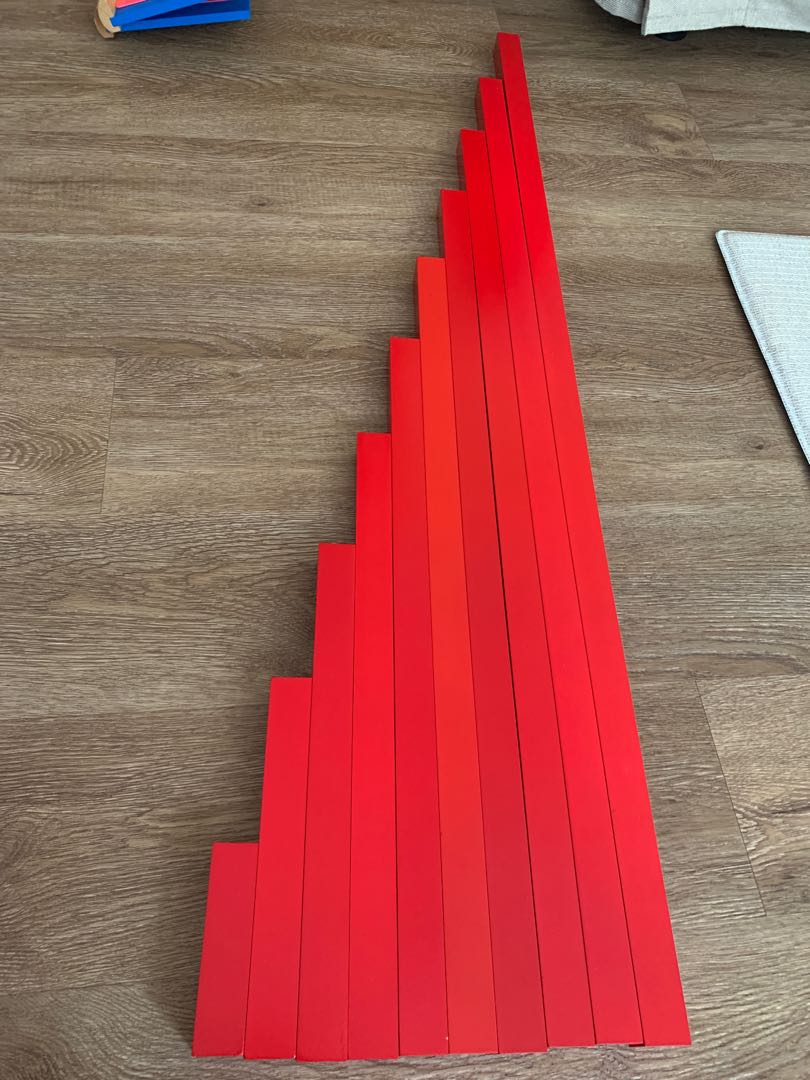 Montessori red rods actual size (new), Babies & Kids, Baby Nursery ...