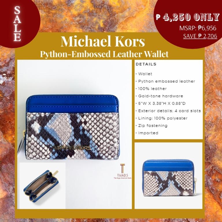 Original Michael Kors Jet Set Travel Python-Embossed Leather Wallet ...