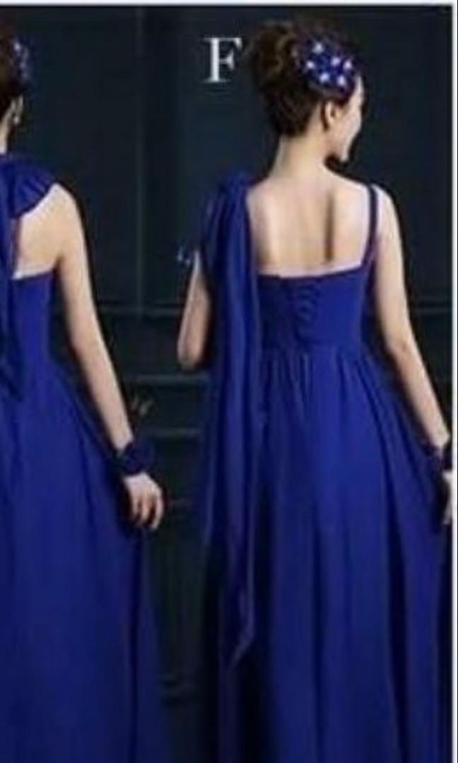 [FOR RENT] Royal Blue Toga Gown, Women's Fashion, Dresses & Sets ...