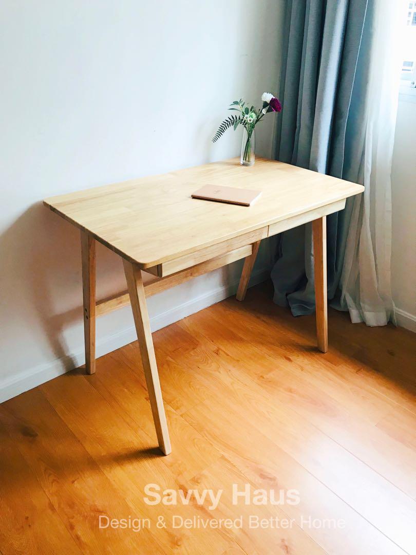 simple study table solid oak wood study table computer desk laptop desk ...