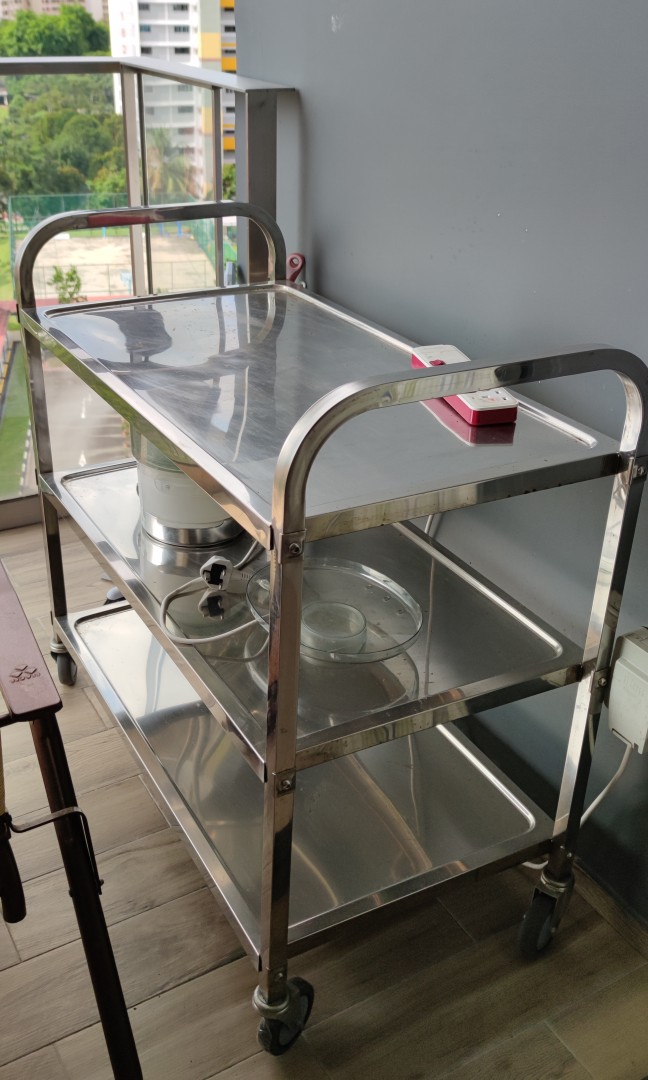 Steel kitchen trolley tray, Furniture & Home Living, Bathroom & Kitchen ...