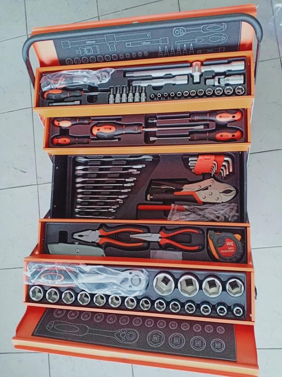 85 PCS Tool Set with Cantilever Metal Tool Box Set-5 Tier (85 Pcs x 1/4 ...