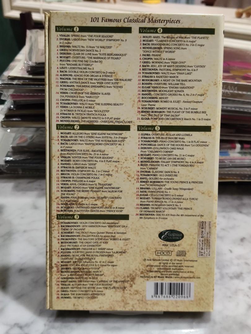 (CD) 101 Famous Classical Masterpieces Volume 1-5, Hobbies & Toys, Music & Media, CDs & DVDs on ...