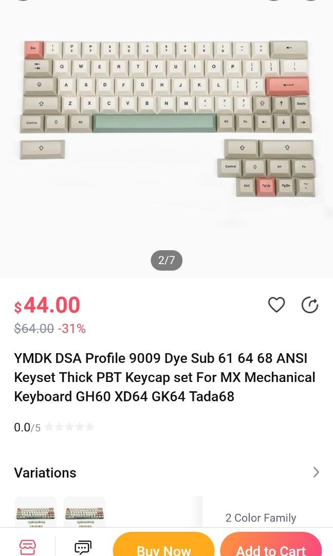 DSA YMDK 9009 keycaps 65%, Computers & Tech, Parts & Accessories ...