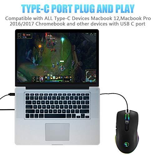 IULONEE Mouse Type C, Wired USB C Mice RGB Gaming Mouse Type-C ...