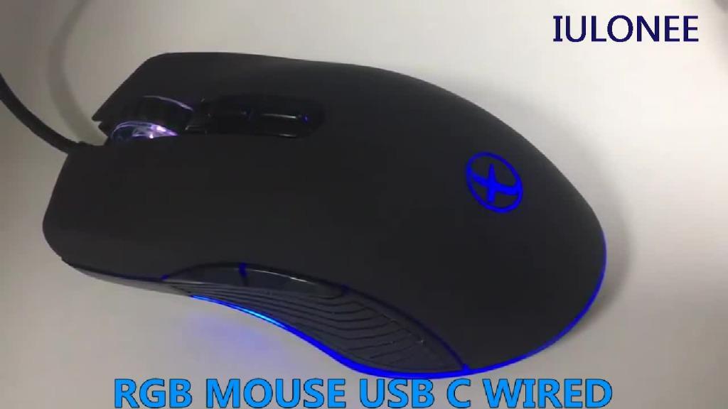 IULONEE Mouse Type C, Wired USB C Mice RGB Gaming Mouse Type-C ...