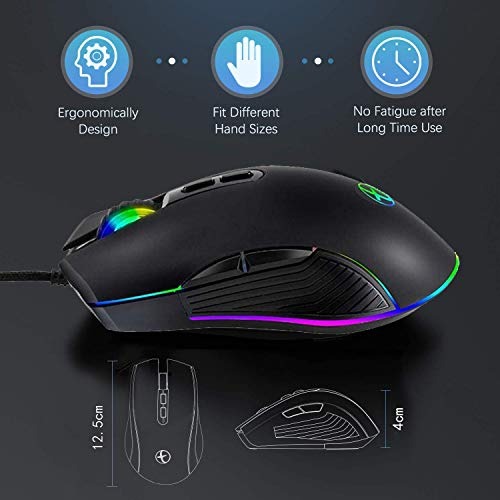 IULONEE Mouse Type C, Wired USB C Mice RGB Gaming Mouse Type-C ...