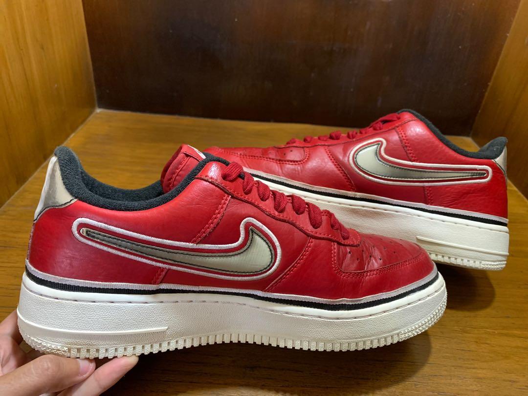 Nike Air Force 1 NBA Rockets Bulls Varsity Red, Fesyen Pria, Sepatu ...