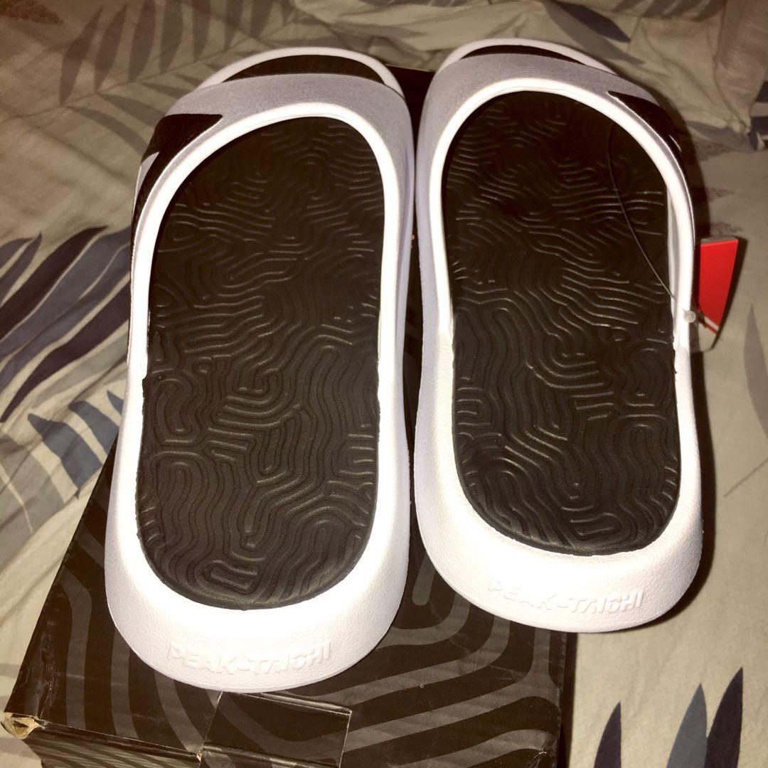 Peak Men’s Taichi Cushioned Sports Slides - White/Black, Men's Fashion ...