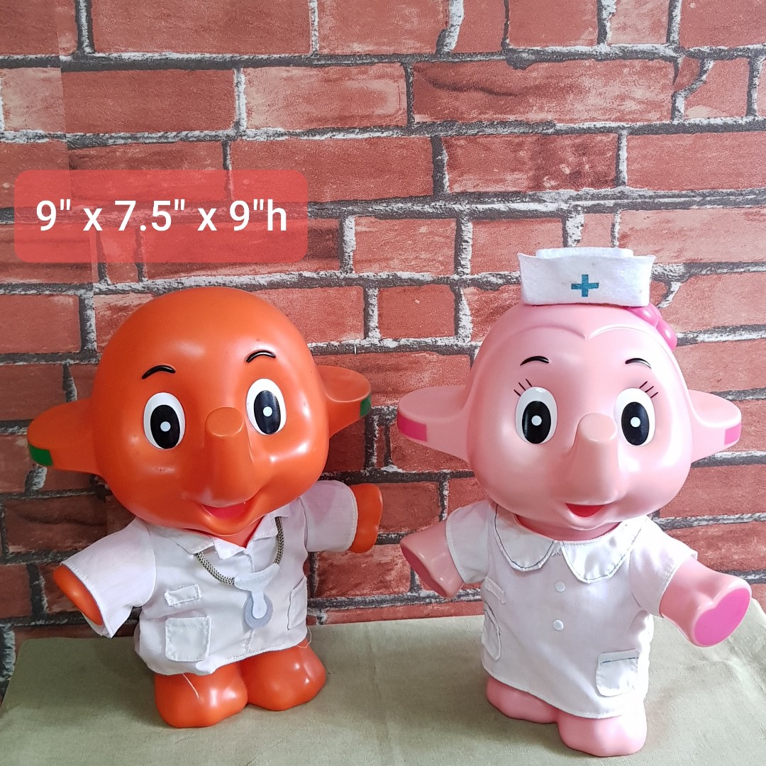Rare Jumbo-size Pair of Doctor Sato-San and Nurse Sato-Chan coinbanks ...