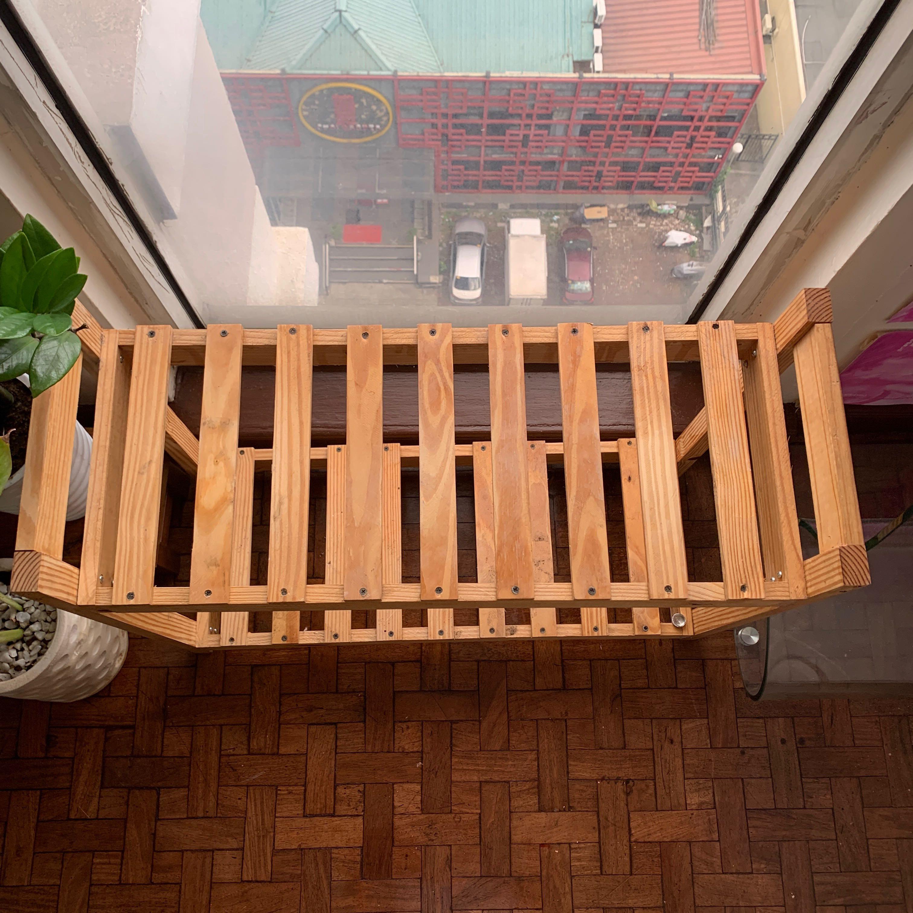 PALOCHINA WOODEN TWO LAYER PLANT RACK, Furniture & Home Living ...