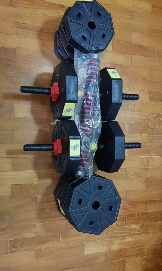 30Kg Gym Weights with extension bar, Sports Equipment, Exercise ...