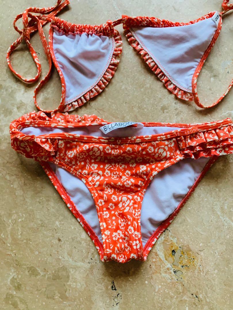 Billabong Orange String Bikini, Women's Fashion, Swimwear, Bikinis ...