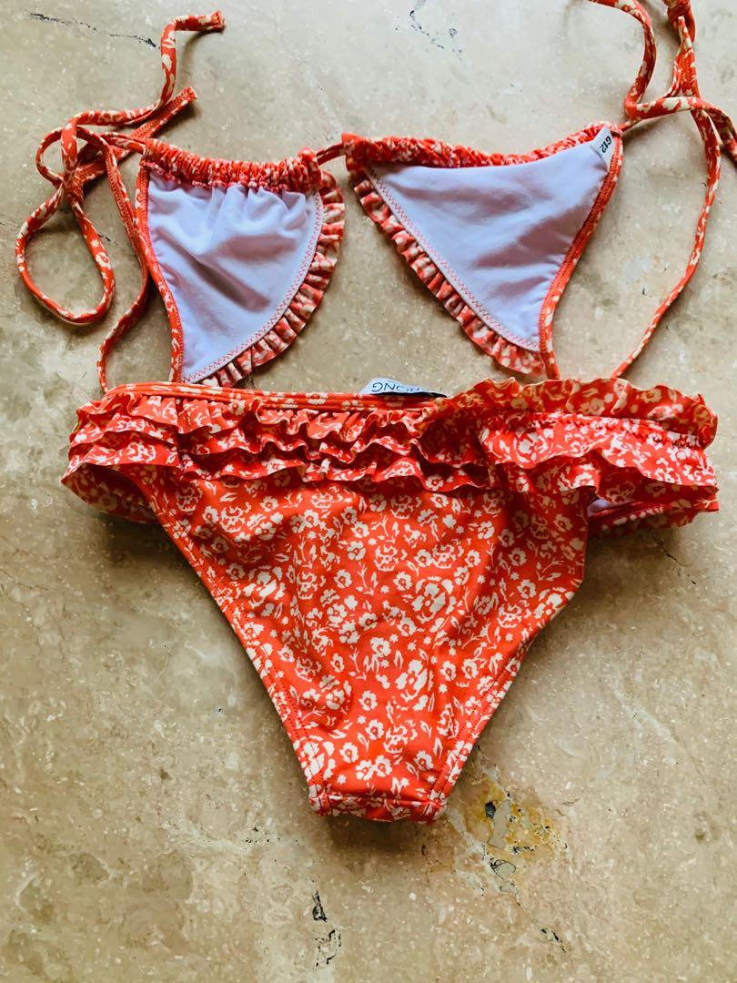 Billabong Orange String Bikini, Women's Fashion, Swimwear, Bikinis ...