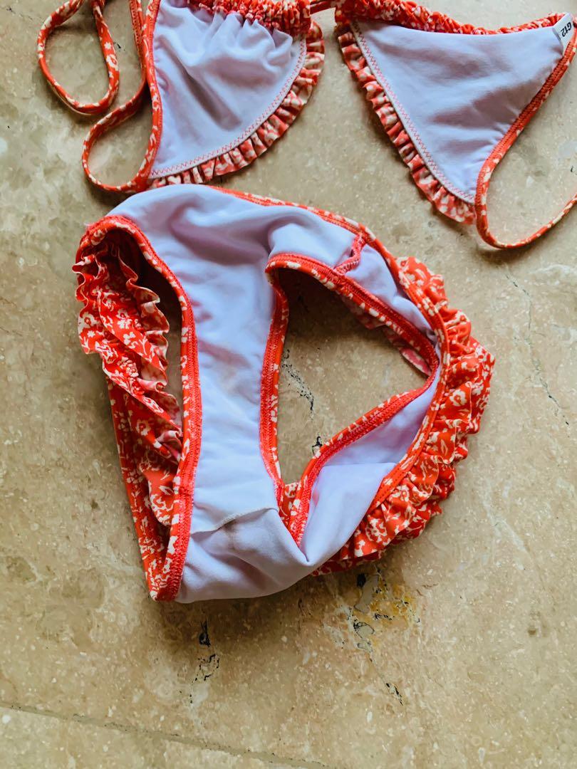 Billabong Orange String Bikini, Women's Fashion, Swimwear, Bikinis ...