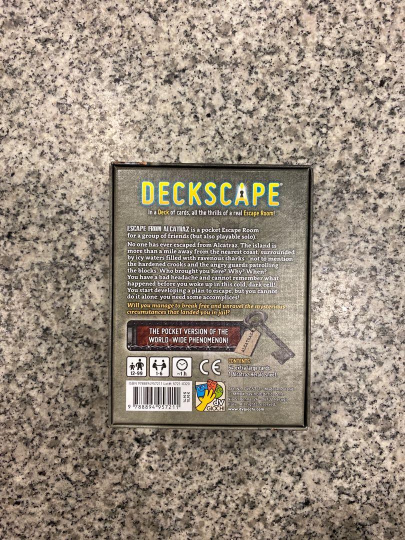 Deckscape: Escape from Alcatraz Board Game, Hobbies & Toys, Toys ...