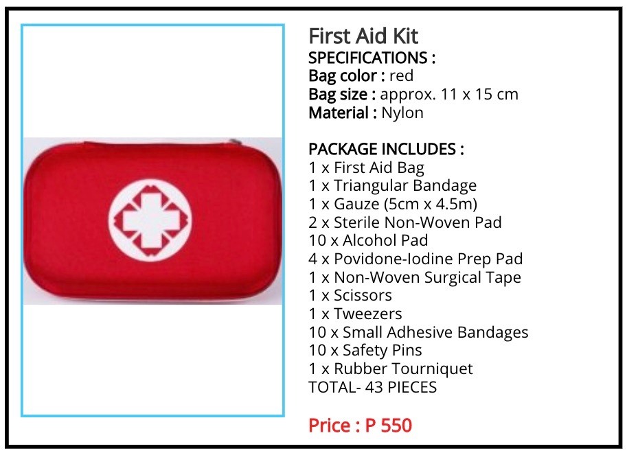 First Aid Kit with freebie :) kits nylon Bag Triangular Bandage Gauze ...
