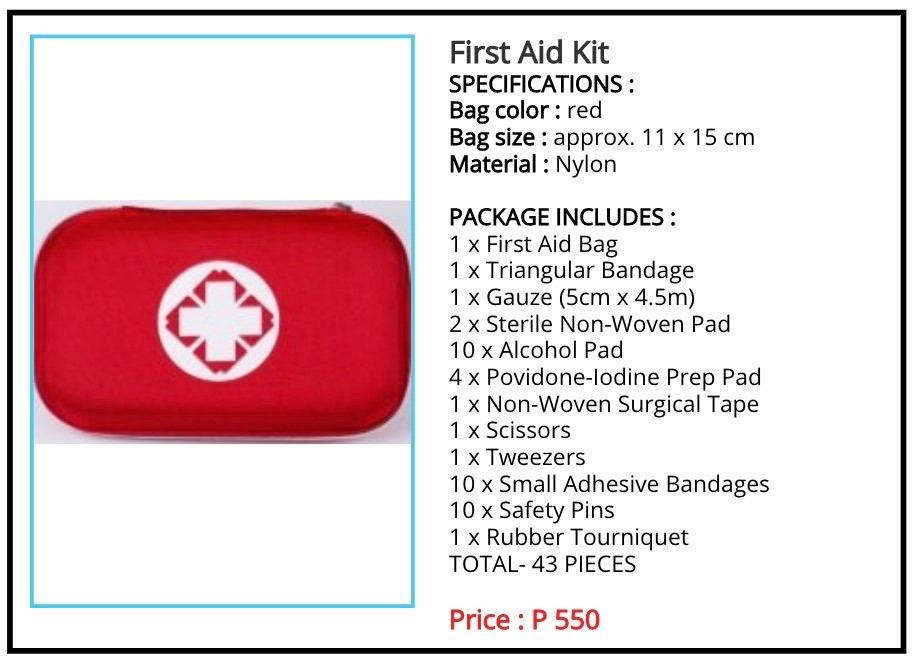 First Aid Kit with freebie :) kits nylon Bag Triangular Bandage Gauze ...