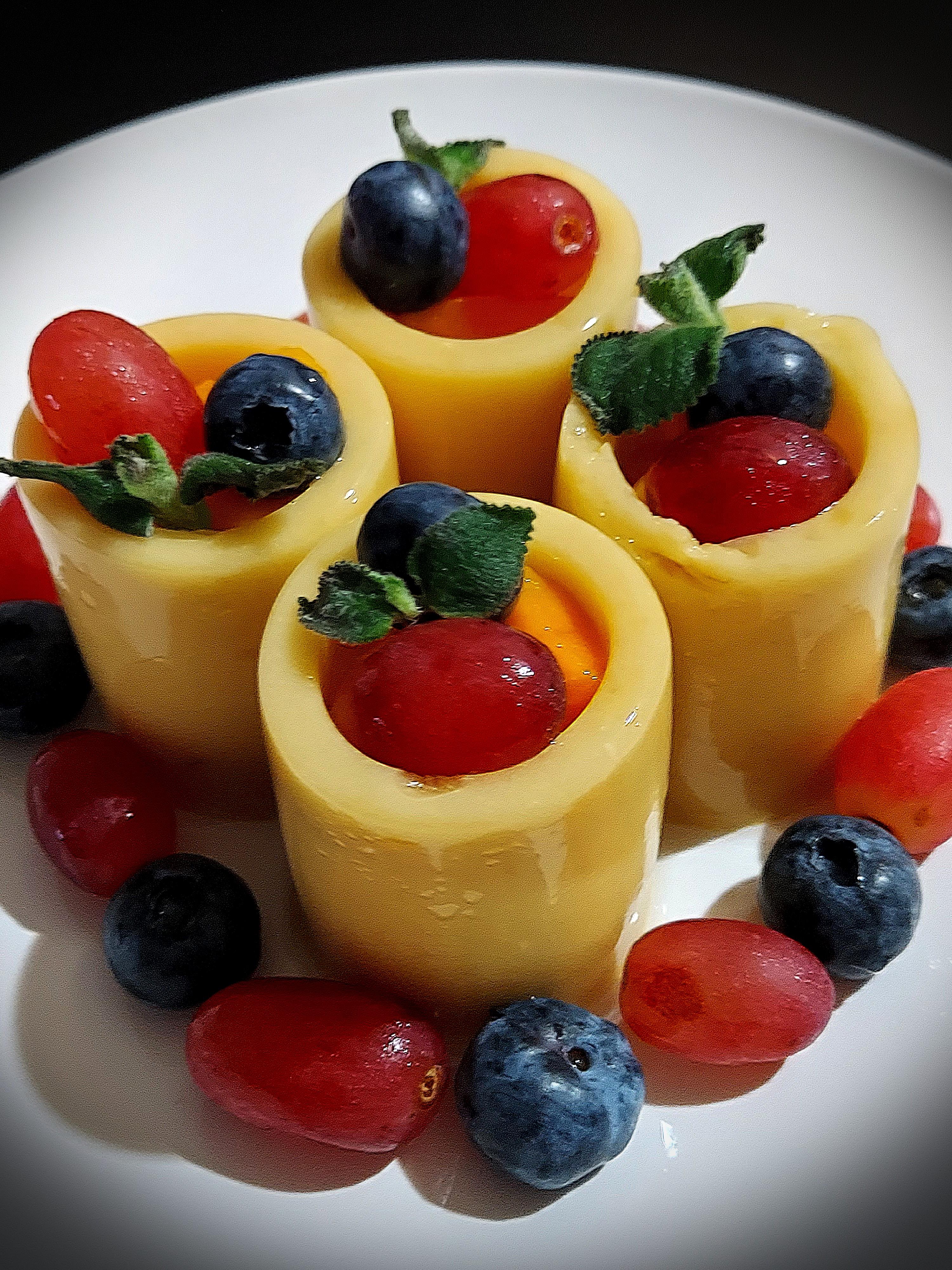 Fruit in Edible jelly cups. Deliciously appealing to your guest ...