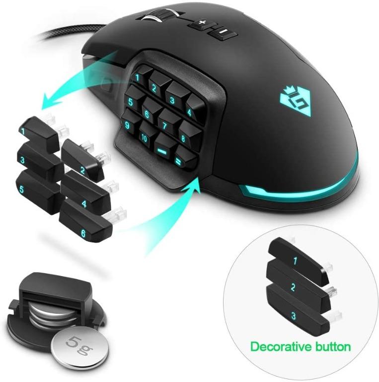 ⭐️Gamkoo RGB Wired Gaming Mouse,【24000 DPI】【Programmable 17 Buttons ...