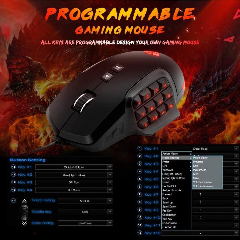⭐️Gamkoo RGB Wired Gaming Mouse,【24000 DPI】【Programmable 17 Buttons ...