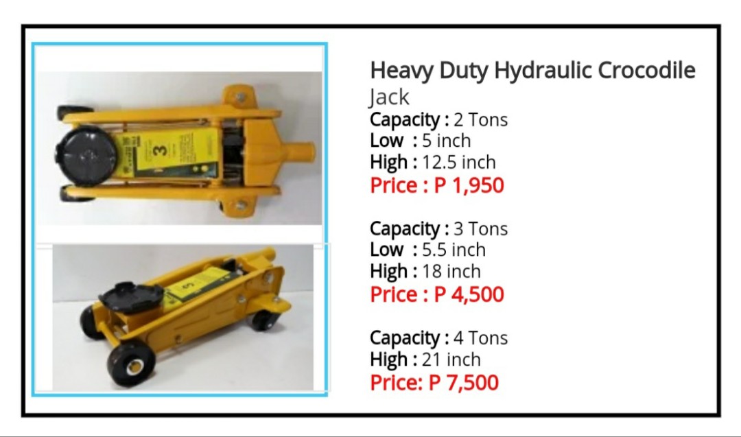 Heavy Duty Hydraulic Crocodile Jack with freebie :), Commercial ...