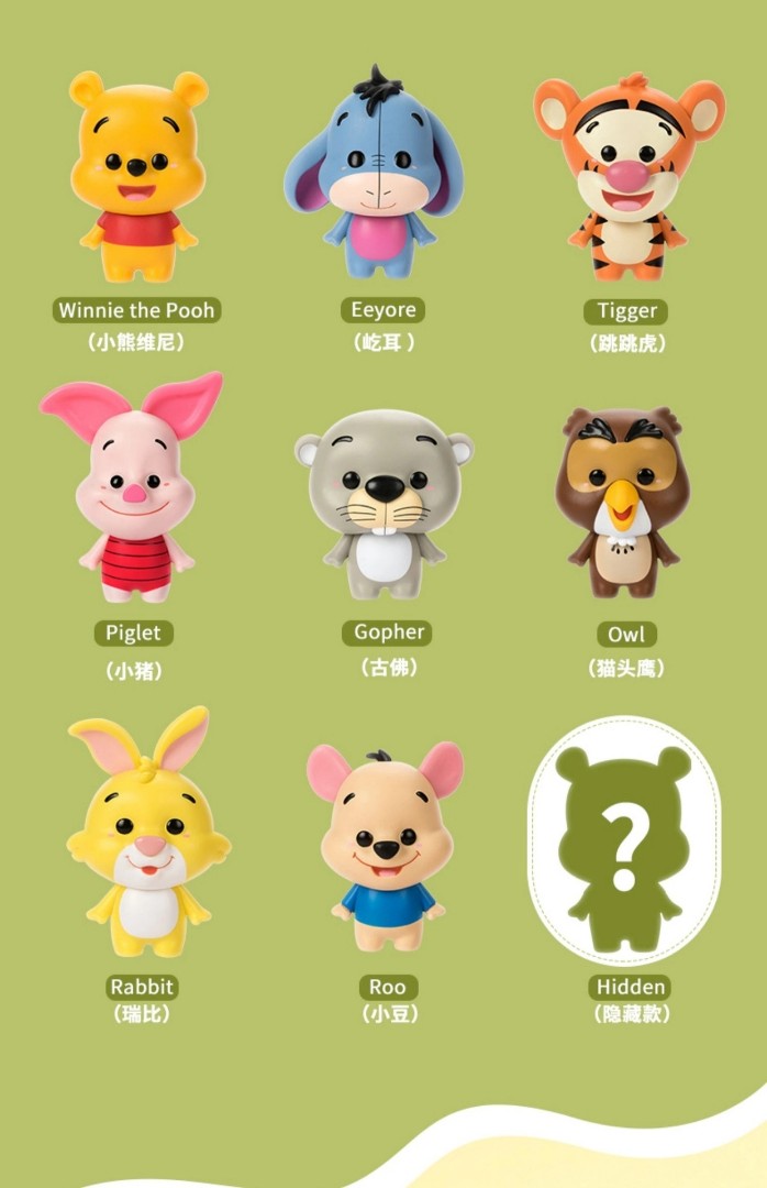 MINISO WINNIE THE POOH - Complete set, Hobbies & Toys, Toys & Games on ...