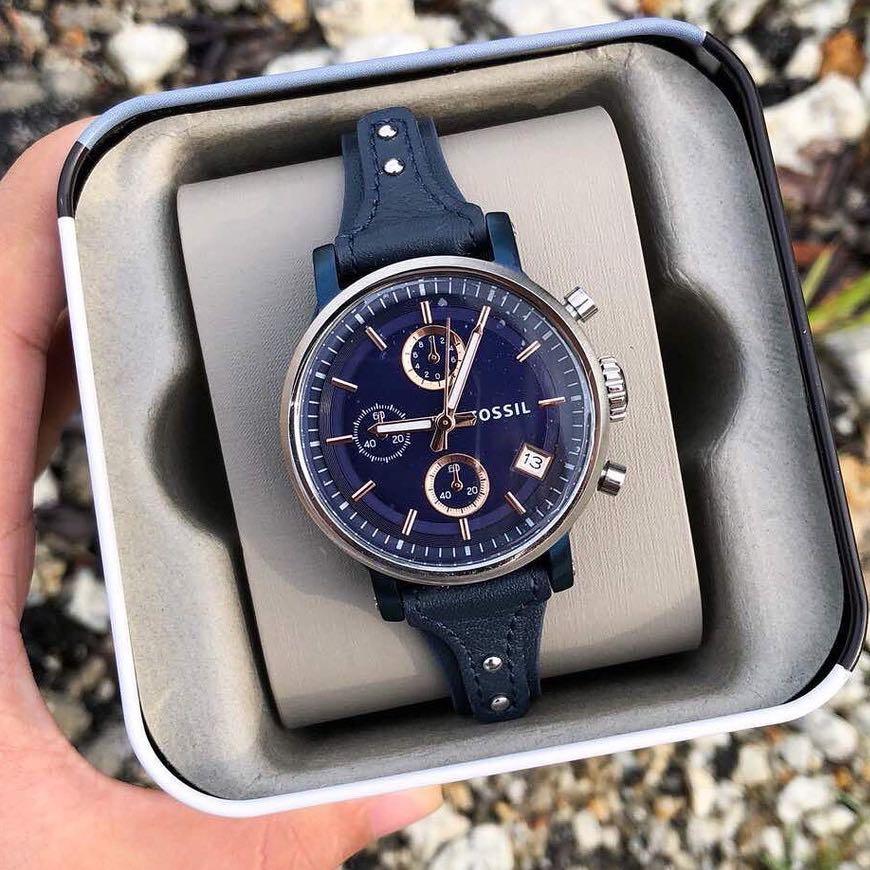 Original 100% Fossil Watch Boyfriend ES4113, Fesyen Wanita, Jam Tangan ...