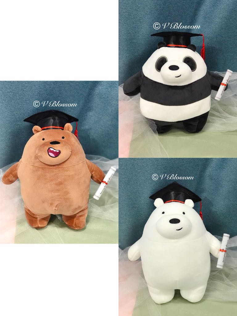We Bare Bears Graduation Bear Plush Toy Graduation Gift for Convocation ...