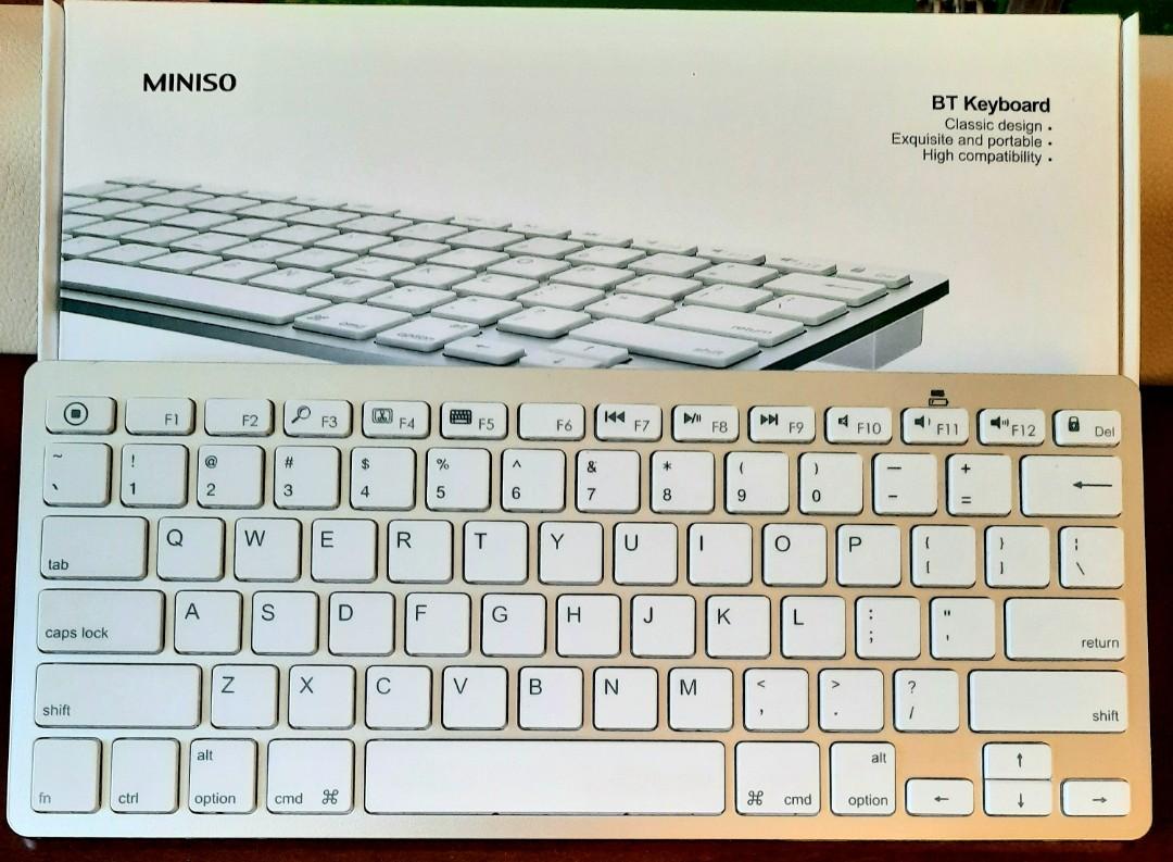 Bluetooth Keyboard (Silver) Miniso, Mobile Phones & Gadgets, Mobile ...