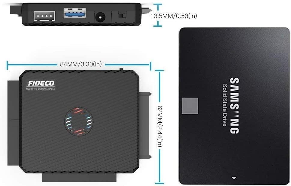 D114 FIDECO USB 3.0 to SATA IDE Adapter Cable Hard Drvie Converter IDE Adapter for 2.5 "/ 5.25 ...